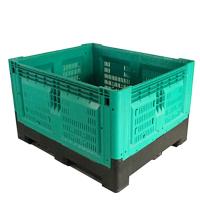 China Light Duty 4 T Load 1210H760B Plastic Foldable Transport Storage Pallet Box Container for sale