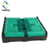 China Light Duty 4 T Load 1210H760B Plastic Foldable Transport Storage Pallet Box Container for sale