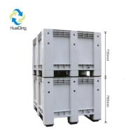 China Custom Order HUADING 1000Kgs 5 Wheels Transport Agriculture Storage Plastic Wheel Pallet Box Cage for sale