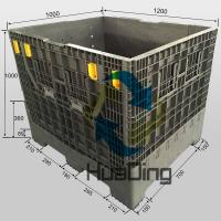 China 1T Rack Load Collapsible Plastic Pallet Box for Storage in Black Gray Blue at HUADING for sale