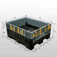 China Collapsible Plastic Mesh Pallet Box from HUADING Heavy Duty Design 4T Static Load for sale