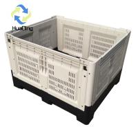 China HUADING Plastic Pallet Box Collapsible Container Black Gray Yellow Static Load 4T for sale