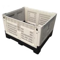 China HUADING Plastic Pallet Box Collapsible Container Black Gray Yellow Static Load 4T for sale