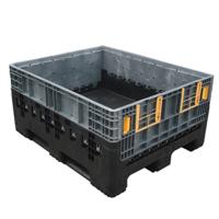 China Large Heavy Duty Vented Collapsible Plastic Pallet Box for Apple and Vegetable Storage for sale