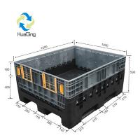 China Large Heavy Duty Vented Collapsible Plastic Pallet Box for Apple and Vegetable Storage for sale