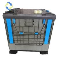 China 1T Dynamic Load PP Euro Size Foldable Plastic Box Pallet for Forklift in Colorful Box for sale