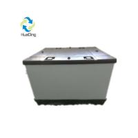 China Auto Packaging Plastic Hopper Transport Storage Pallet Box with Hinged Lids in Blue for sale