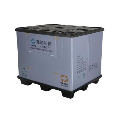 China Auto Parts Plastic Pallet Box with 4T Static Load and 1.2T Dynamic Load 1200x1000mm for sale
