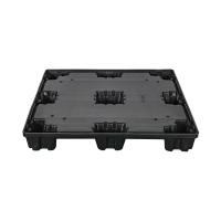 China Black Gray Blue HUADING Collapsible Container Corrugated Foldable Plastic Pallet Square Sleeve Box with Lids for sale