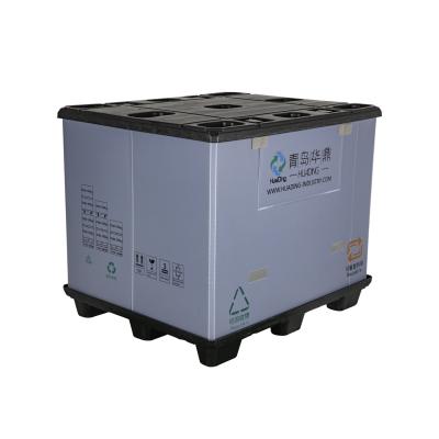 China HUADING Vehicle Packaging Solid Pallet Box HDPE PP Material for Auto Parts Storage for sale