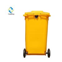 China Outdoor Skip Bins 120L Plastic Trash Can with Rubber Wheel L570*W482*H950 All-Season for sale