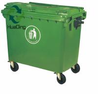 China Outdoor Street Garbage Collection 660L Plastic Dust Bin with Locking Lids and Wheels for sale