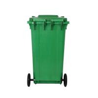 China Outdoor Hospital Recycling Trash Can with Wheels in Blue Color 240L Capacity for sale
