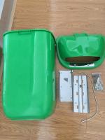 China Outdoor Standing Induction Type Eco-friendly 50L Green Small Double Bins Plastic Waste Bin for sale