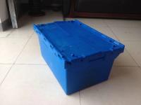 China Transparent Foldable Plastic Crates 600*400*360mm Solid Box Style for Stackable Storage for sale