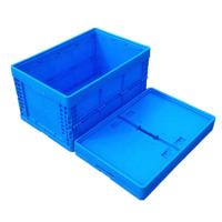 China Transparent Foldable Plastic Crates 600*400*360mm Solid Box Style for Stackable Storage for sale