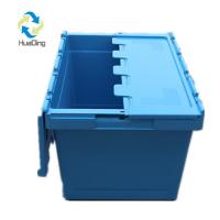 China Recyclable HUADING 600*400*335mm Heavy Duty Turnover Crate Used Plastic Nestable Box with Lid for sale