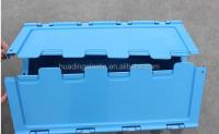 China 70L Heavy Duty Solid Moving Plastic Stacking Boxes for Industrial Chemical Industrial Food for sale