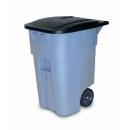 China Outdoor Plastic Garbage Waste Bin Bulk Round Sustainable 200 Liter Wheely Bin Rolling Cover Type for sale