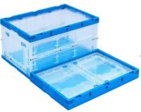 China Modern Injection Folding Transparent Plastic Tools Storage Boxes Bins 600*400*320mm for sale