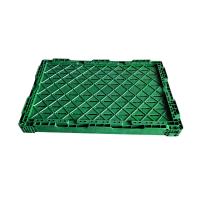 China Green or Customized Collapsible Plastic Mesh Box for Vegetable and Fruit Distribution for sale