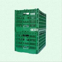 China Green or Customized Collapsible Plastic Mesh Box for Vegetable and Fruit Distribution for sale