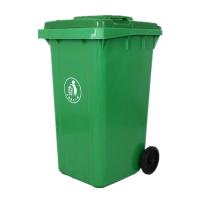 China 240L Plastic Waste Bin with Wheels Anti-slip Rubber Inserted for sale