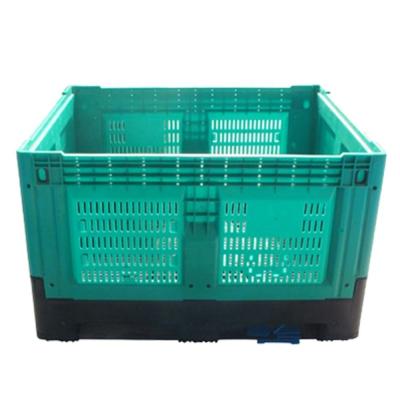 China 620L Capacity HDPE Collapsible Plastic Pallet Box for Fruit Storage 1200*1000*760mm for sale