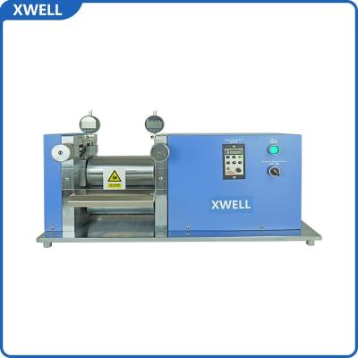 China XW-GYJ 100mm Rolling Press Machine for Coin Cell Battery Lab - 450W, 0-130°C Temperature Control, 0-2mm Thickness Adjustment for sale