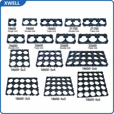 China 18650 21700 26650 32650 4680 Lithium Battery Holder V0 Flame Retardant Spliceable Cell Bracket for sale