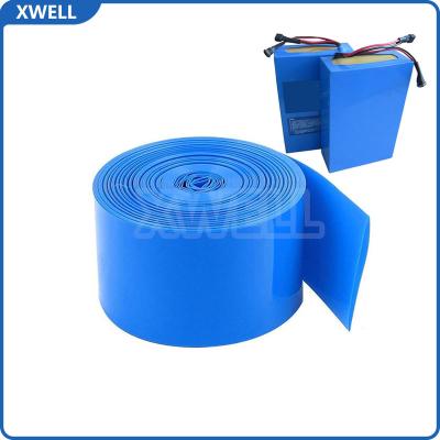 China Flame Retardant Blue PVC Heat Shrink Tube 30mm to 600mm for 18650 Battery Pack Insulation for sale