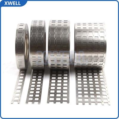 China Nickel Plated Steel Battery Connection Strips 18650 21700 0.15mm 18.5mm Pitch Spot Welding for sale