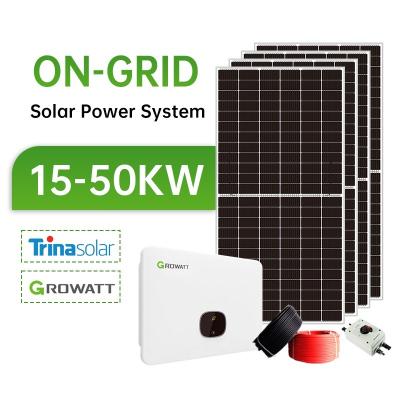 China Solar System On Grid 10KW 15KW 20KW 30KW 40KW 50KW Complete Photovoltaic Panel System for sale