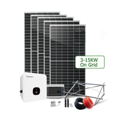 China 8kw On Grid Solar Panel Energy System with 24-hour Work Time Output Voltage 110V-240V for sale