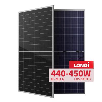 China Longi Solar Panels Hi-Mo X6 440W 445W 450W Full Black Half Cell Pv Modules for Superior for sale
