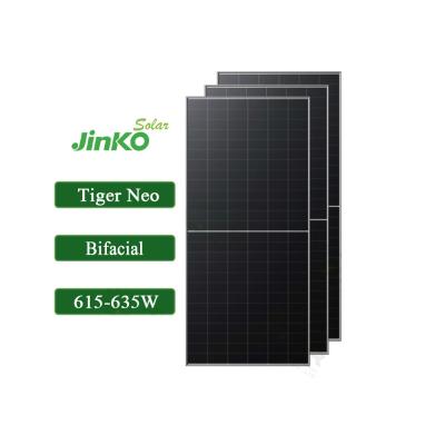 China JINKO Tiger Neo N-type 78HL4-BDV 615-635 Watt Bifacial Solar Panels Dual Glass Design for sale