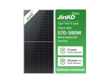 China Jinko Solar Panel 550w 570w 575w 580w 585w 590w 600w Bifacial Jinko Tiger Neo N-type 72HL4-BDV for sale