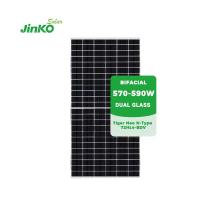 China 182mmx182mm Cell Size Jinko 590w Bifacial Solar Module 585w 575w Dual Glass Solar Panel for sale