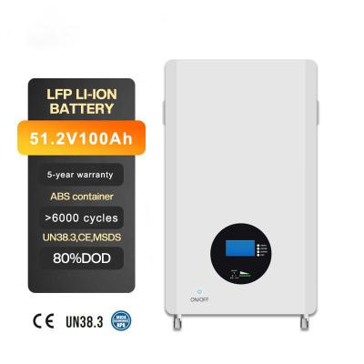China 51.2V Solar Lifepo4 Lithium Ion Battery With Smart BMS For Home And All-in-one Design for sale