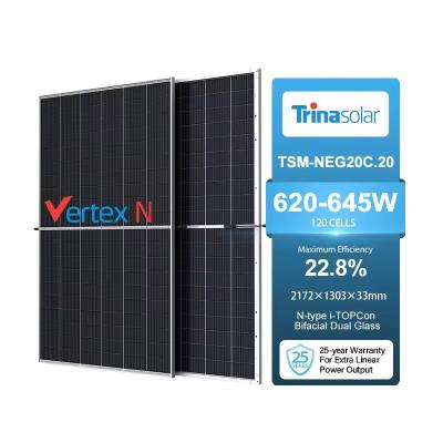 China 2024 Trina Bifacial NEG20C.20 620W 625W 630W 635W 640W 645W Monocrystalline Solar Panels for sale