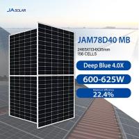 China 156 Cells Mbb 600W N-type Bifacial JA Solar Panels with 12AWG Cable in Eu Warehouse for sale