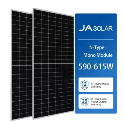 China JA Solar System Plate Mono Panel 590W 595W 600W 605W 610W 615W at 22.80% Panel Efficiency for sale