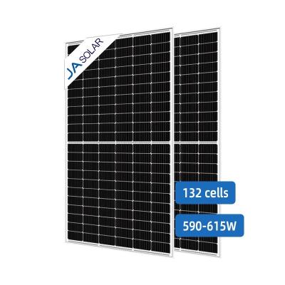 China JA Solar 590-615W Trend Double Glass Sun Power Panels Half Cell Bifacial Solar Panel for sale