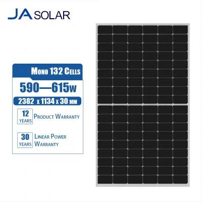 China JA Solar Panels 590w 595w 600w 605w 610w 615w Double Glass N Type Bifacial Mono Modules for sale