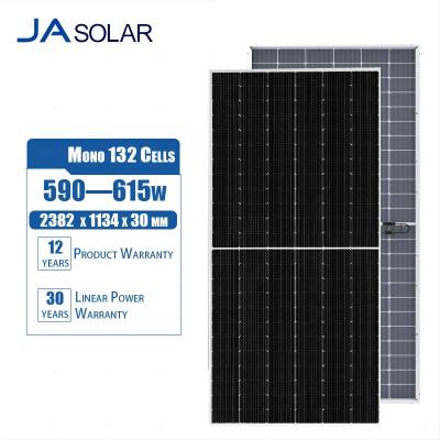 China JA Solar Deep Blue 4.0 Pro 595w 590w 605w 615w 600 Watts Bifacial N Type PV Panel Mono for sale