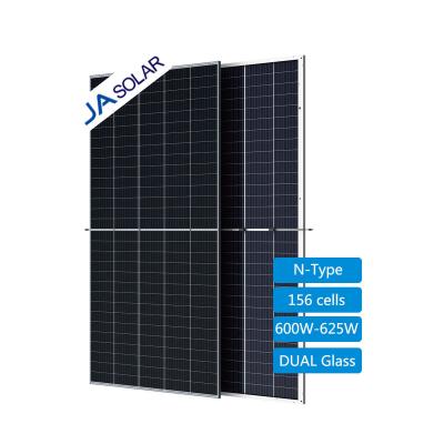 China 156 Cells Double-Glass Solar Panel 610W 615W 620W 625W by JA Large Power for Solar Program for sale