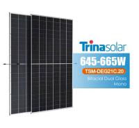 China Residential Houses Double Glass Transparent Pv Module 645W 650W 660W Cell size 210mmx210mm for sale