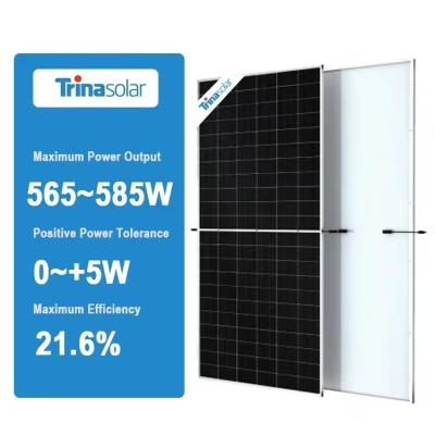 China HighTarmission Glass Trinasolar Vertex TSM-DE19R 565 570 575 580 585W Mono Solar Panel for sale