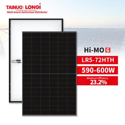 China 182mmx182mm Cell Size Longi Hi-Mo 6 Solar Panels 580W 590W 600W Mono Topcon Pv Modules for sale