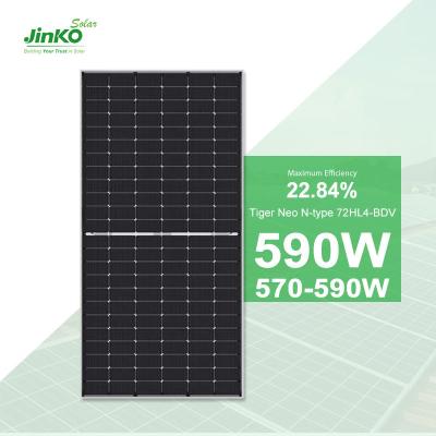 China Jinko 2024 N-Type Topcon Bifacial 570W 580W 590W Tier 1 Solar Panels 2278*1134*30mm Dimensions for sale